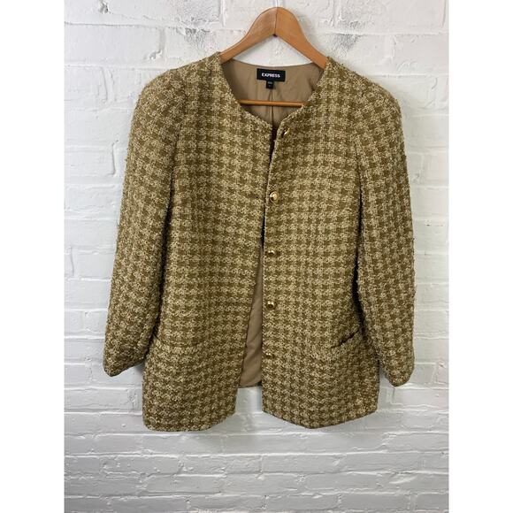 Express | Jackets & Coats | Express Womens Metallic Tweed Novelty ...